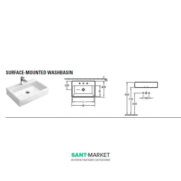 Раковина для ванной накладная Villeroy&Boch коллекция Memento белая ...